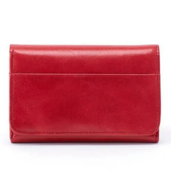 Bags | Nwt New Hobo Jill Trifold Wallet Logan Berry Leather Retired ...
